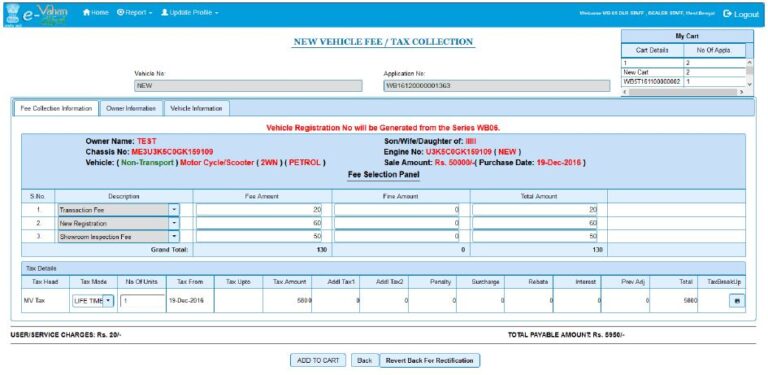 Online Payment of Motor Vehicle Taxes and Fees – Conditions – WBXPress