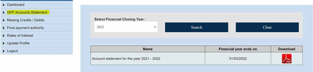 How to Download General Provident Fund Account Statement – WBXPress