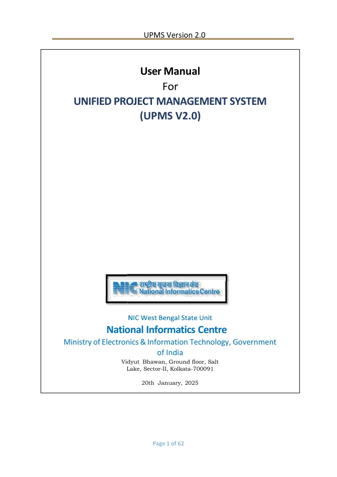 Documentation of UPMS 2.0 (Unified Project Management System) – PDF ...