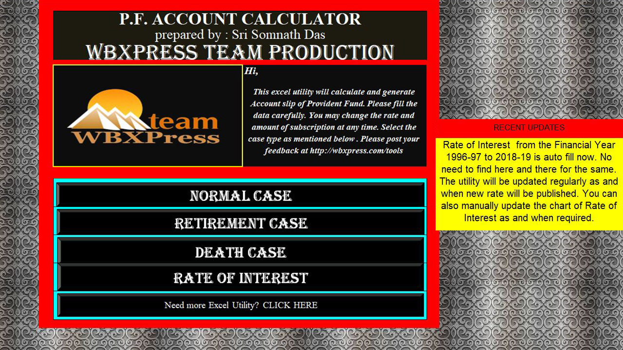 General Provident Fund Account Calculator | WBXPress